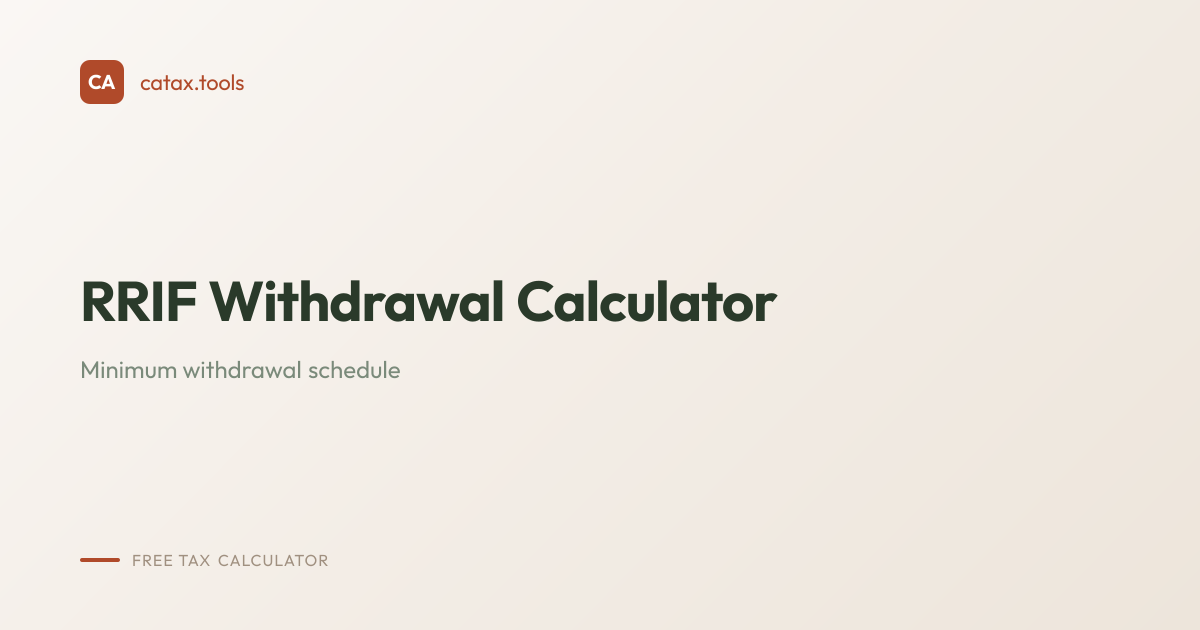 CRA RRIF Minimum Withdrawal Calc 2025 & 2026 — Rates 5.40% to 20%